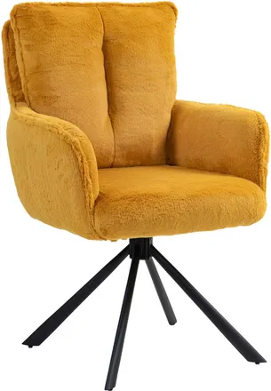 Novel Armlehnstuhl, Gelb, Orange, Metall, Textil, Stativgestell, 62x95x67 cm, Stoffauswahl, Sitzfl&auml;che 180&deg; drehbar, Esszimmer, St&uuml;hle, Esszimmerst&uuml;hle, Arm