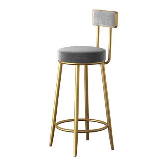 Generic Gepolsterte Barhocker, Tresenst&uuml;hle mit R&uuml;ckenlehne und Metallbeinen, hohe Hocker f&uuml;r die K&uuml;che/H&ouml;he: 65 cm