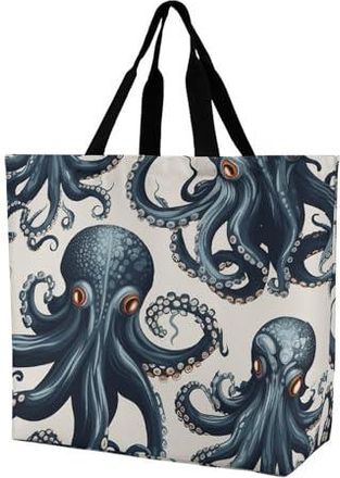 Generic Motif De Pus De Pieuvre Sac Cabas L&eacute;ger Tote Bag Pliable Sac A Main Femmes Pour Voyage Travail Gym