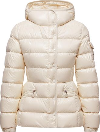 Moncler Moncler Doudoune Courte &Agrave; Capuche Barante, Femme, Blanc, Taille: 00