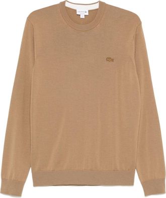 Lacoste Pullover mit Kroko-Patch - Braun