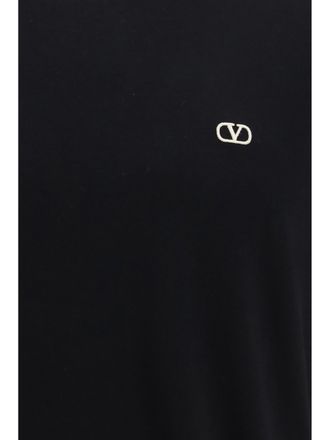 Valentino Mens T-Shirt Vlogo Cotton Black T-Shirts And Polos