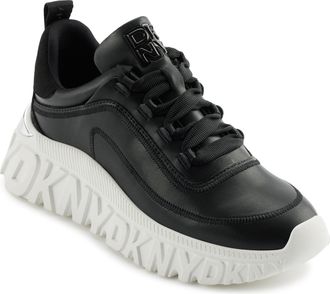 DKNY Damen Lacombe-LACE UP SN Sneakers, Black, 37.5 EU
