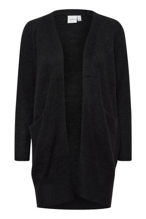 Ichi IHKAMARA CA2 Damen Lange Strickjacke Feinstrick Cardigan Longstrickjacke Long-Strickcardigan Regular-Fit, Gr&ouml;&szlig;e:XL, Farbe:Black (194008)