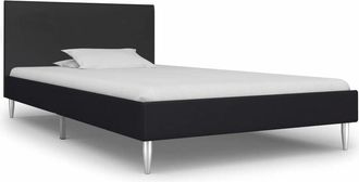 vidaXL Vidaxl - Cadre de lit sans matelas noir tissu 90x200 cm