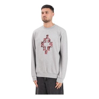 Marcelo Burlon Homme, Sweatshirts et sweats &agrave; capuche, Gris, Taille: L SweaT-shirt ras du cou
