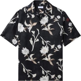 Off-white Hemd mit Blumen-Print - Schwarz