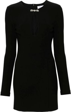 Blumarine Femme, Robes, Noir, Taille: 40 FR Embellished Cut-Out Long Sleeve Dress