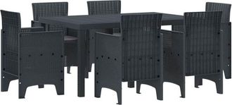 vidaXL Ensemble de salle &agrave; manger pour jardin 7 pcs Anthracite Vidaxl