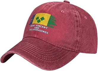 Generic Casquette Trucker Denim Drapeau De Saint-Vincent-Et-Les-Grenadines Casual Sun Protection Casquettes Anti-Soleil Visiere pour Course Les Saisons Randon