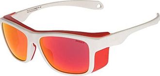 Sinner Mixte Whitepass II - Matte White/Red - Sintrast Snow Lunettes de Soleil, Multicolore (Multicolore), Taille Unique