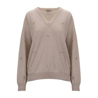 Herno V-Ausschnitt Strickware - - Knitwear - Damen - Beige - XL