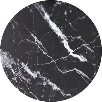vidaXL Dessus de table noir &Oslash;90x1 cm verre tremp&eacute; avec design marbre - Vidaxl