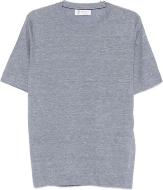 Brunello Cucinelli Homme, Tops, Gris, Taille: L Fine Knit T-Shirt