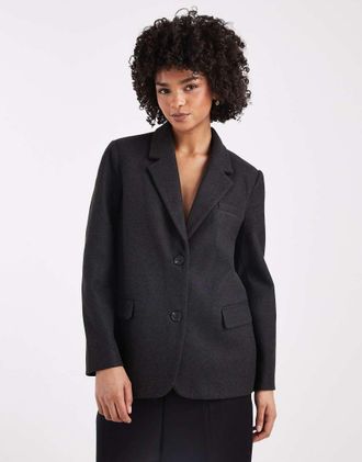 Only Blazer oversize élégant - Gris foncé-Noir