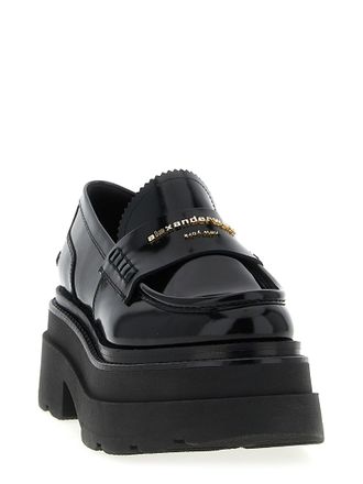 Alexander Wang Womens Black Cowhide Platform Loafers