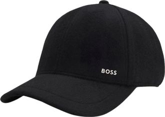 HUGO BOSS Homme, Accessoires, Noir, Taille: ONE Size Casquette en laine et soie avec doublure en twill