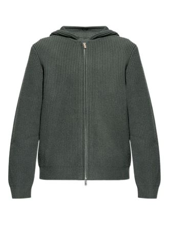 Sams&oslash;e & Sams&oslash;e hoodie en maille Saisak &agrave; fermeture zipp&eacute;e - Vert