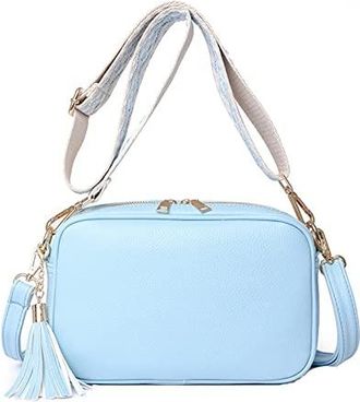 Generic Sac à bandoulière tendance pour femme - Plusieurs couleurs - Petit sac à bandoulière en cuir pour homme, bleu, Taille unique