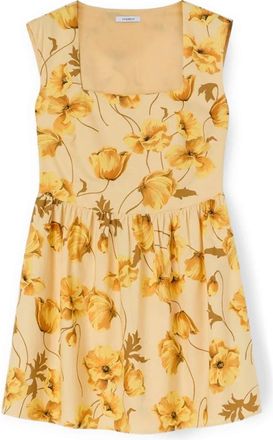 Motivi Femme, Robes, Jaune, Taille: 40 FR Mini robe en popeline à motif floral