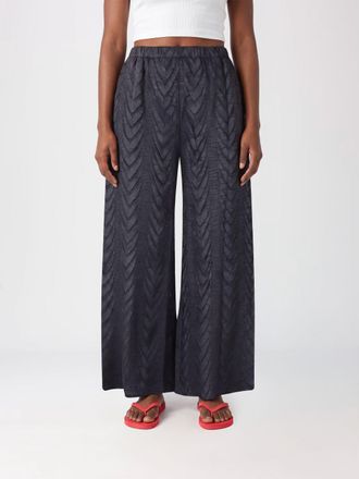 Meimeij Gesteppte Hose mit weitem Bein aus Polyester mit elastischem Bund