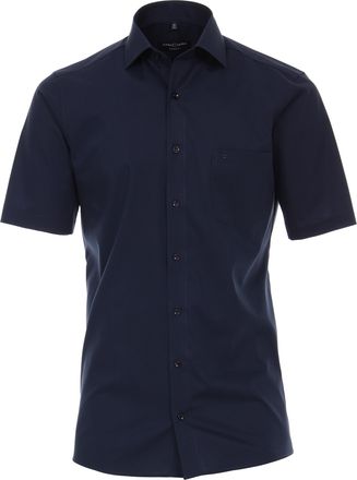 Casamoda Kurzarmhemd CASAMODA, Herren, Gr. 39, N-Gr, blau (dunkelblau), Web, Obermaterial: 100% Baumwolle, unifarben, regular fit h&uuml;ftbedeckend, Rundhals, Hemd