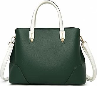 Generic Sacs &agrave; main et sacs &agrave; main pour femme tendance en cuir avec poign&eacute;e sur le dessus - Grand sac &agrave; bandouli&egrave;re, Vert, Large