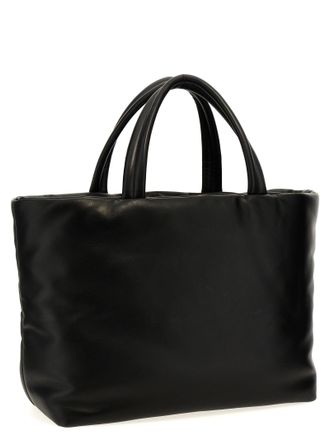 Saint Laurent Unisex Embossed Logo Tote Black Lamb Leather