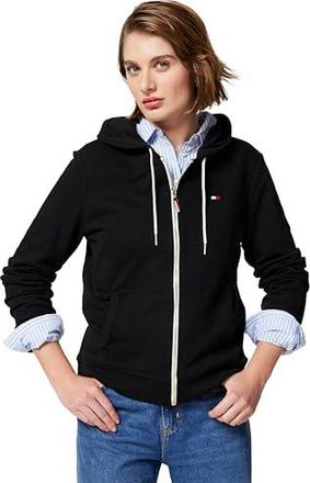 Tommy Hilfiger Zip-up Hoodie - Classic Sweatshirt for Women with Drawstrings and Hood Capuche, Noir, Large (Lot de 7) Femme