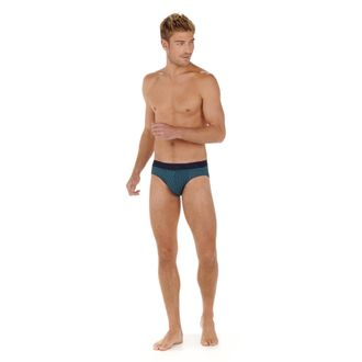 HOM Mens 402632I0BI Briefs, Geometrischer Druck in Marineblau-/Gr&uuml;nt&ouml;nen, S