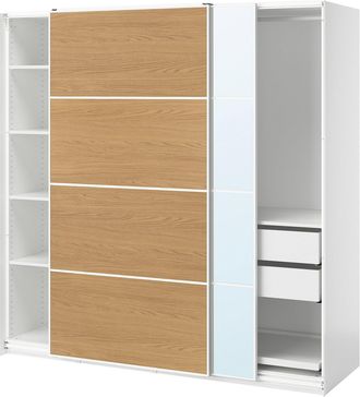 IKEA PAX / MEHAMN/AULI Kleiderschrank mit Schiebet&uuml;ren