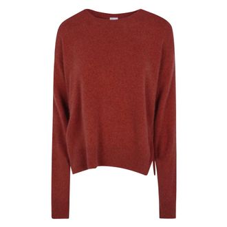 C.T. Plage Rundhals-Pullover mit langen &Auml;rmeln - - Knitwear - Damen - Rot - M