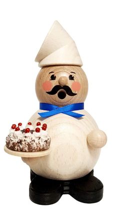 Hess Holzspielzeug 40010 - Kugelr&auml;uchermann aus Holz, Konditor, ca. 12 cm, Dekoration f&uuml;r die Advents- und Weihnachtszeit aus dem Erzgebirge