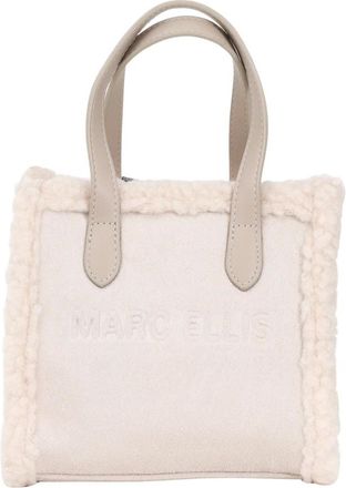 Marc Ellis Femme, Sacs, Beige, Taille: ONE Size Sac à main beige en daim avec bordures en shearling