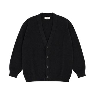 Laneus Homme, Pulls, Noir, Taille: S Cardigan Boxy En Laine Maille Tissu