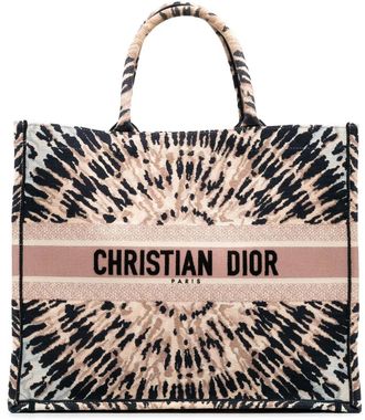 Dior Shopper - Large Embroidered Canvas Tie Dye Book Tote - Gr. unisize - in Braun - f&uuml;r Damen