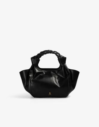 Scalpers Mini sac panier &agrave; d&eacute;tail tress&eacute; - Noir