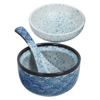 OSALADI Multifunktionale Japanische Miso Suppensch&uuml;ssel aus Keramik mit Deckel Hitzebest&auml;ndig und Rutschfest Kleine Haushalts und Restaurant Schale f&uuml;r Ramen 