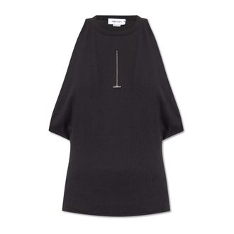Alexander McQueen Top mit rundem Ausschnitt - - Tops - Damen - Schwarzk - XS