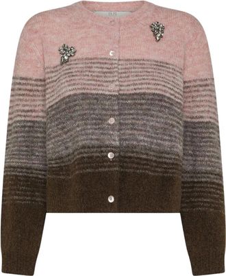 Seventy Femme, Pulls, Rose, Taille: 40 FR Cardigan a righe in alpaca