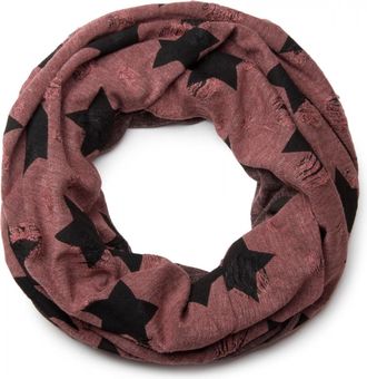 styleBREAKER Schlauchschal Loop Schal mit Sterne und Punkte Muster