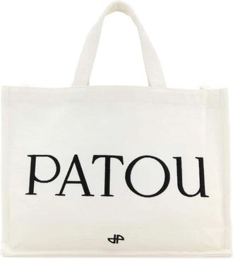 Patou Femme, Sacs, Blanc, Taille: ONE Size Medium Logo Tote