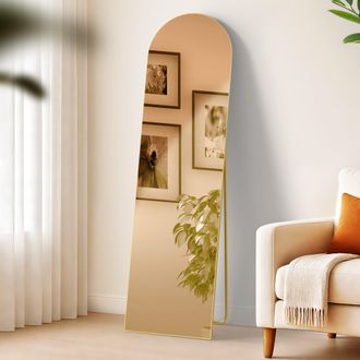 Clp Spiegel groß Moline, Standspiegel und Wandspiegel in einem, Ganzkörperspiegel Metallrahmen in Mehreren Größen und Farben, Farbe:Gold Glanz, Größe:140x