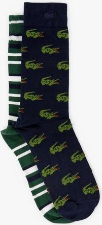 Lacoste Lot de deux paires de chaussettes en coton m&eacute;lang&eacute;