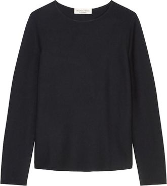 Marc O'Polo Damen Pullover aus Bio-Baumwolle Slim Fit, Blau (Deep Night Blue), M