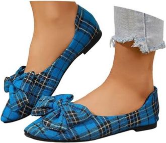 Generic Chaussures plates &agrave; enfiler pour femme avec noeud - Ballerines ferm&eacute;es - Bout pointu - Antid&eacute;rapantes - Chaussures de loisirs - Mocassins - Mocassins 