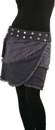 Purewonder Damen Wickelrock aus Fleece Winterrock Rock sk240 Grau Einheitsgr&ouml;&szlig;e Verstellbar
