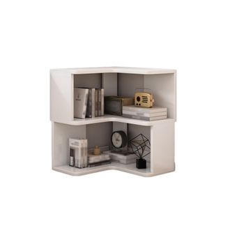 Generic 2-7-stufiges Eck-B&uuml;cherregal, B&uuml;cherregal aus Holz, kreativ gebogenes B&uuml;cherregal, zur Aufbewahrung von B&uuml;chern und Dekorationsgegenst&auml;nden, geeignet 