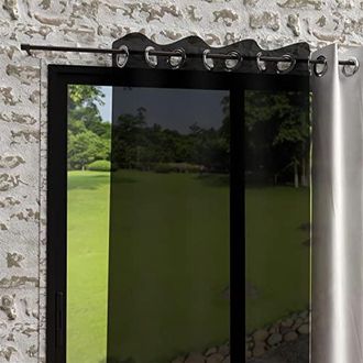 Soleil d'Ocre Segel bei Ösen Wirkung zerknittert 135x250 cm Bohem Schwarz