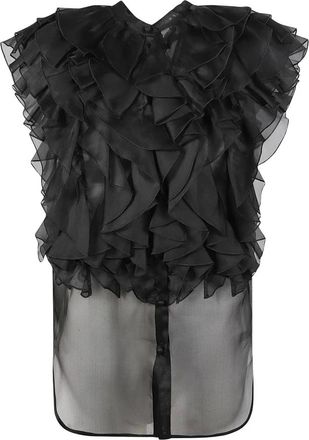 Max Mara Chemise sans manches Mxegiostra - Femme - Blouses et Chemises - Noir - Taille: 36 FR